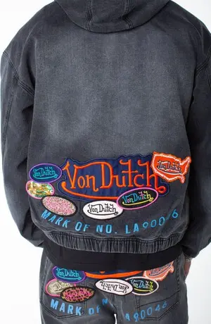 VON DUTCH Invader Patch Acid Zip-up Hoodie Jacket