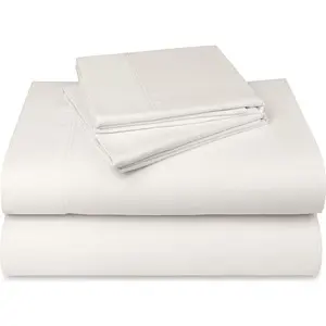CALIFORNIA DESIGN DEN Hotel Luxe 800 Thread Count 100% Cotton Sateen Sheet Set - Eggshell Cream