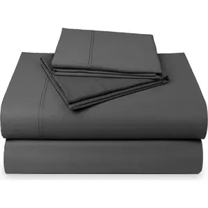 CALIFORNIA DESIGN DEN Hotel Luxe 800 Thread Count 100% Cotton Sateen Sheet Set Grey