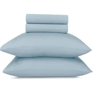 CALIFORNIA DESIGN DEN Signature Comfort 100% Egyptian Cotton Soft Sateen Sheet Set - Light Blue