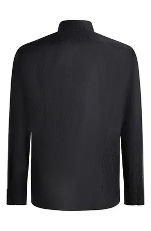 Etro Roma Paisley Cotton Jacquard Dress Shirt - Black