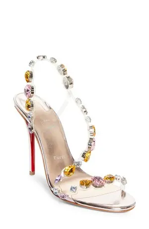 CHRISTIAN LOUBOUTIN Rosa Z Crystal Embellished Slingback Sandal - Leche/leche