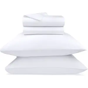 CALIFORNIA DESIGN DEN Grand Indulgence 1000 Thread Count 100% Cotton Sateen Sheet Set - Bright White