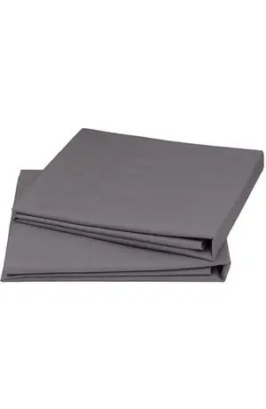 CALIFORNIA DESIGN DEN Set Of 2 Pillowcasessignature Comfort 100% Egyptian Cotton Percale - Grey