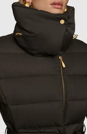 Donna Karan New York Water-resistant Belted Puffer Coat