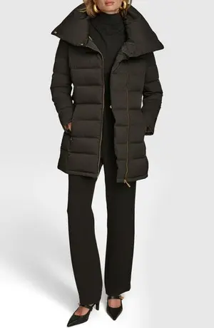 Donna Karan New York Water-resistant Belted Puffer Coat