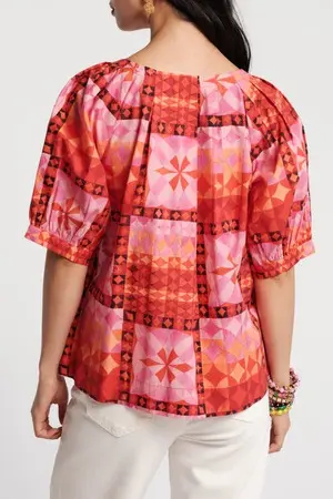 FRANCES VALENTINE Zonda Mosaic Top - Pink/multi