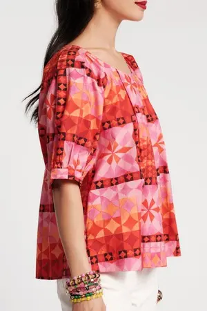 FRANCES VALENTINE Zonda Mosaic Top - Pink/multi