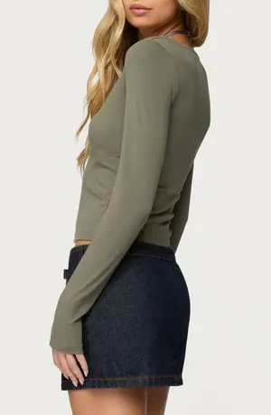 EDIKTED Zelly Long Sleeve Jersey Top