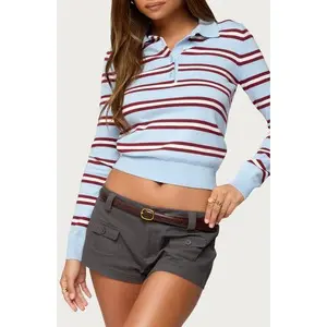 EDIKTED Striped Polo Sweater