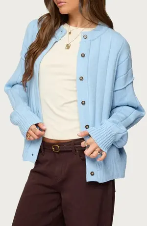 EDIKTED Joanie Wide Rib Cardigan