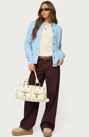 EDIKTED Joanie Wide Rib Cardigan