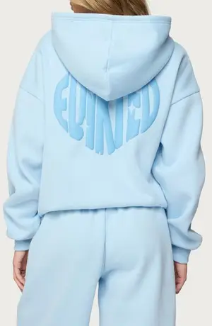 EDIKTED Logo Hoodie - Light-blue