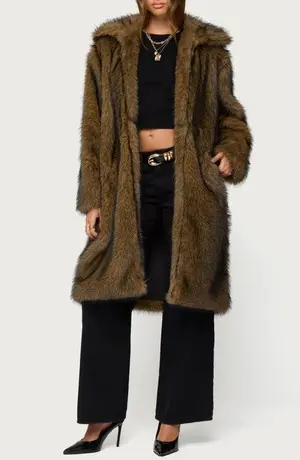 EDIKTED Oversize Faux Fur Coat