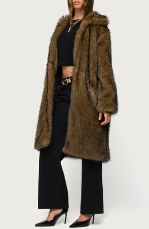 EDIKTED Oversize Faux Fur Coat