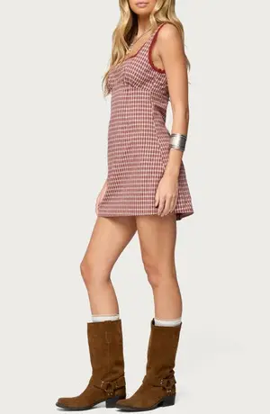 EDIKTED Clarren Gingham Mini Dress
