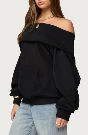 EDIKTED Ashlee Off-the-shoulder Sweatshirt