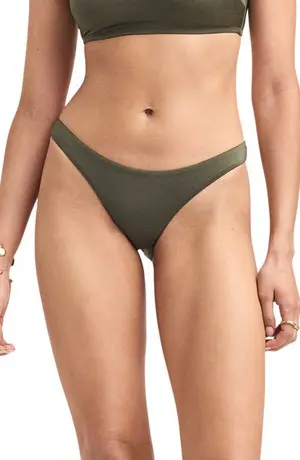 VITAMIN A® California High Leg Bikini Bottom - Olive Ecoshimmer