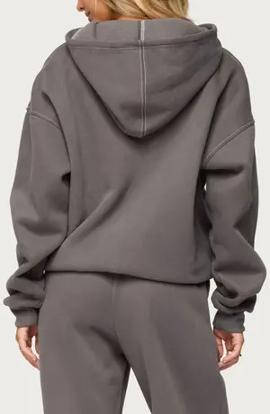 EDIKTED Flower Logo Hoodie - Gray