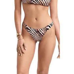 Vitamin A® California High Leg Bikini Bottom - Shell Stripe Ecoshimmer