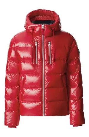 Mackage Victor Water Resistant Recycled Down Puffer Jacket - Dark Red