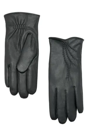 Mango Faux-fur Lined Leather Gloves - Black