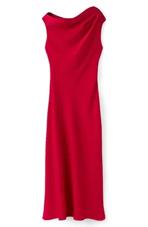 Mango Asymmetric Maxi Dress - Red