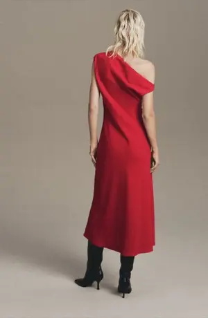 Mango Asymmetric Maxi Dress - Red