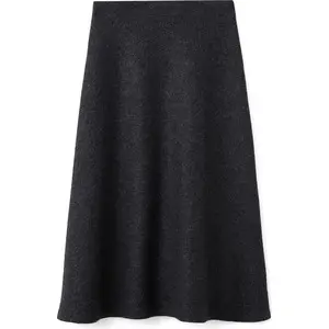 Mango Penny A-line Wool Blend Midi Skirt - Grey