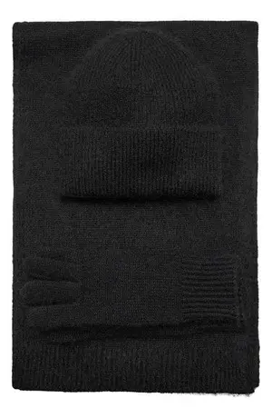 Mango Knit Fringe Scarf - Black
