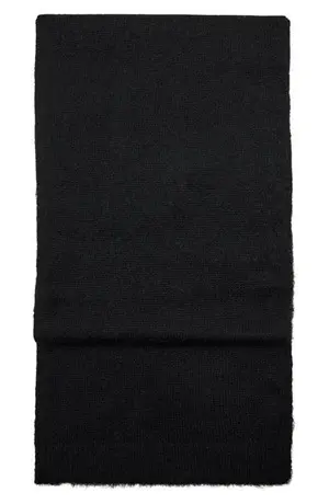 Mango Knit Fringe Scarf - Black