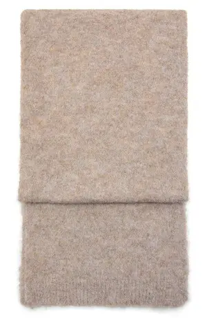 Mango Knit Fringe Scarf - Medium Brown