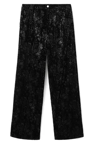 Mango Sequin Embellished Straight Leg Jeans