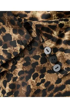 Mango Leopard Print Satin Shirt
