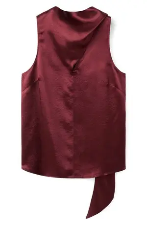 Mango Satin Sleeveless Top With Scarf