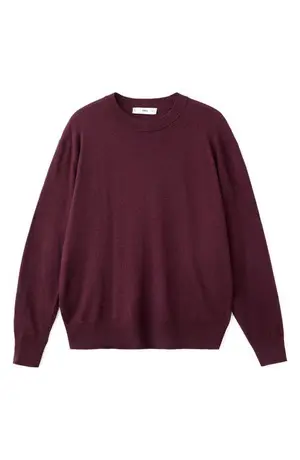Mango Fine Knit Crewneck Sweater - Wine