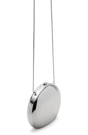 Mango Oval Frame Clutch - Silver