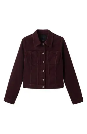 Mango Stitch Velvet Cropped Jacket