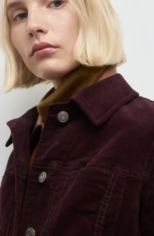 Mango Stitch Velvet Cropped Jacket