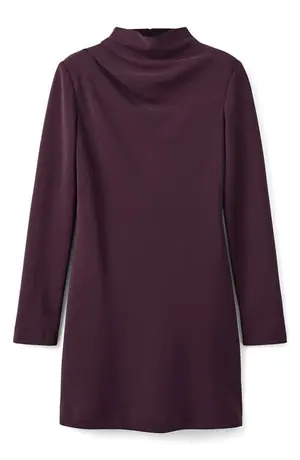 Mango Drape Neck Long Sleeve Dress - Purple