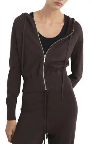 Mango Front Zip Relaxed Fit Hoodie