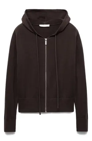 Mango Front Zip Relaxed Fit Hoodie
