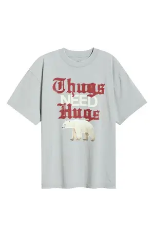 SANTO STUDIO X Marcus Buchecha Thugs Bear Graphic T-shirt - Cement