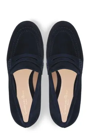 GIANVITO ROSSI Jenna Platform Loafer - Blue Suede