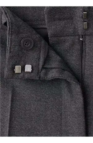 Mango Belted Straight Leg Trousers - Grey