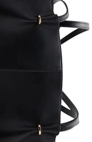 Mango Faux Leather Shopper Bag - Black