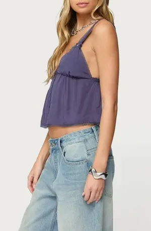 EDIKTED Andrea Babydoll Camisole Top - Navy
