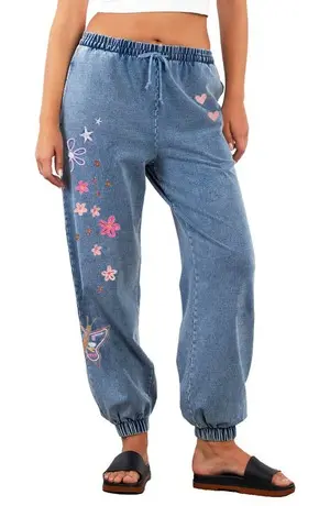 BILLY T Embroidered Jogger - Denim