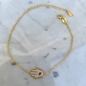 GEMMA AZZURRO Pave Hamsa Hand Bracelet