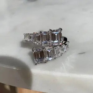 GEMMA AZZURRO Emerald Cut Cubic Zirconia Statement Ring
